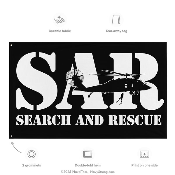 "SAR HELO" Flag | 55" x 34" – NavyStrong