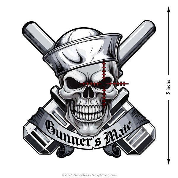 "Gunner Skull" | 5 inch Vinyl Decal – NavyStrong