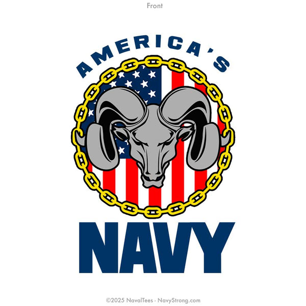 "Patriotic Navy Ram" American Made Tee | White – NavyStrong
